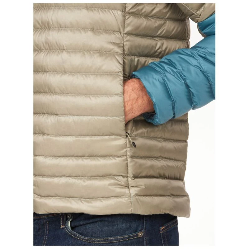 Marmot Mens Hype Hooded Down Jacket (Moon River/Vetiver) | Sportpursui