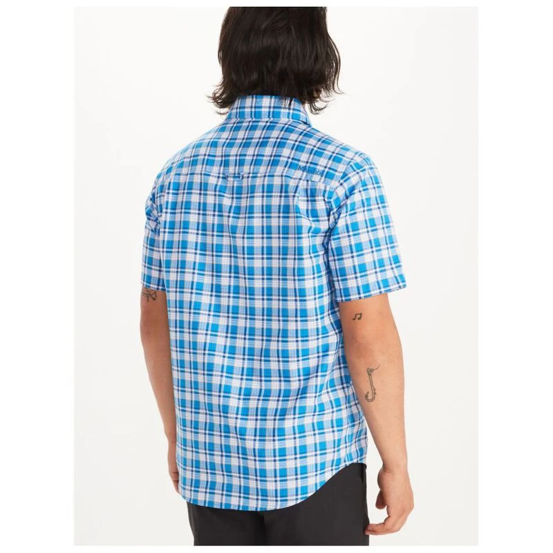 Marmot Mens Syrocco Short Sleeve Shirt (Clear Blue) | Sportpursuit.com