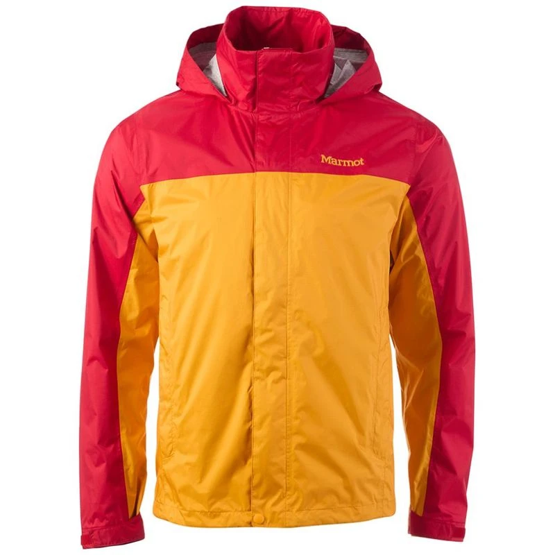Marmot Mens PreCip Eco Jacket (Team Red/Golden Sun) | Sportpursuit.com