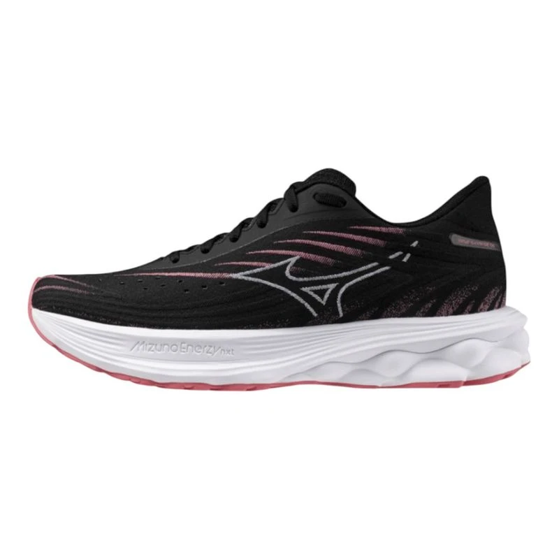 Mizuno Womens Wave Skyrise 6 Running Shoes (Black/Camellia Rose) | Spo