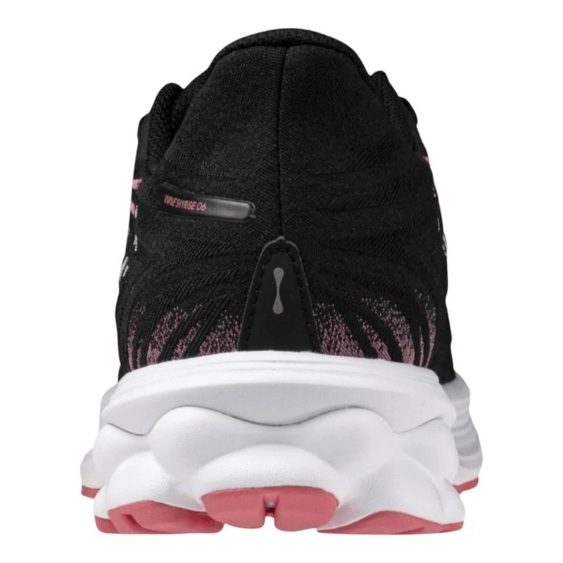 Mizuno Womens Wave Skyrise 6 Running Shoes (Black/Camellia Rose) | Spo