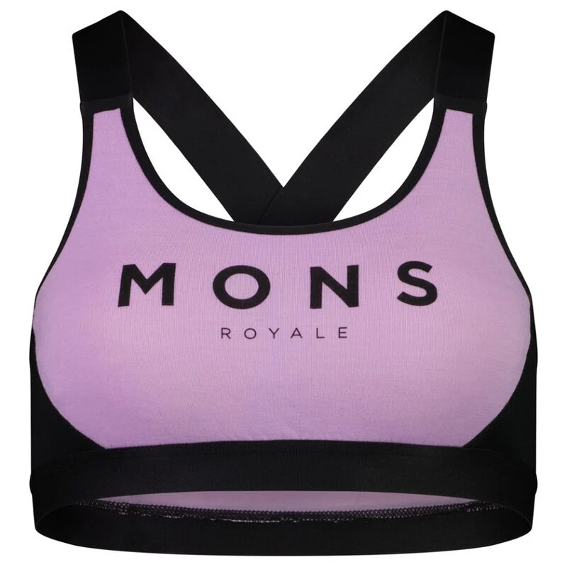 MonsRoyale Womens Stella X-Back Sports Bra (Orchid/Black) | Sportpursu
