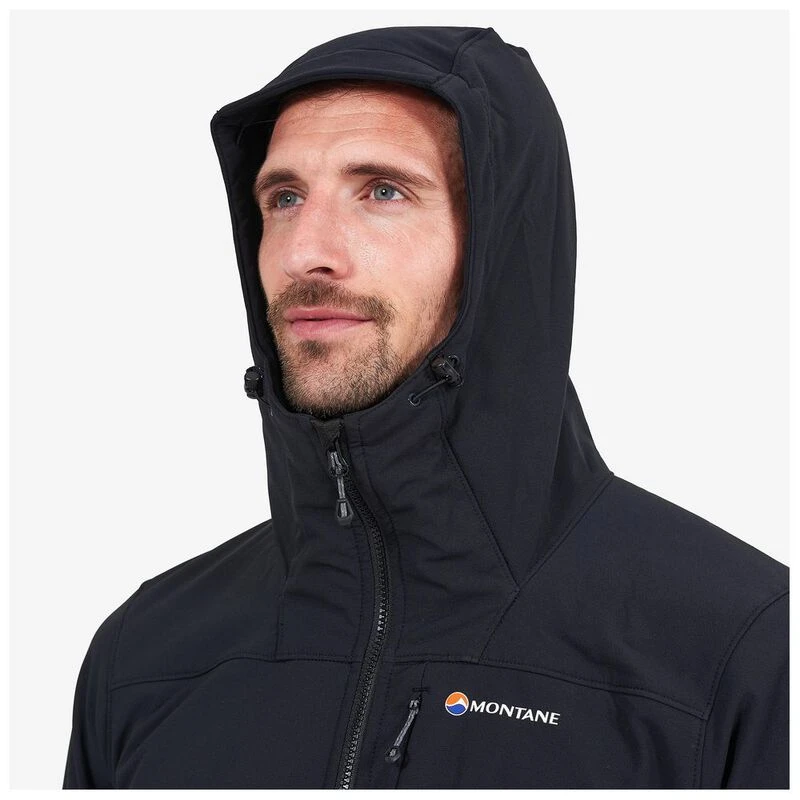 Montane Mens Krypton Hooded Softshell Jacket (Black) | Sportpursuit.co