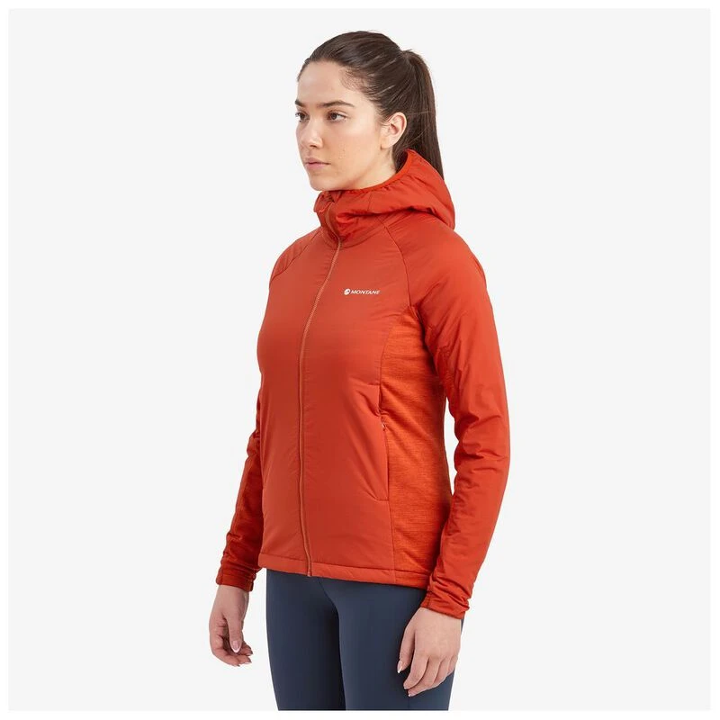 Montane Womens Fireball Lite Hooded Jacket (Saffron Red) | Sportpursui
