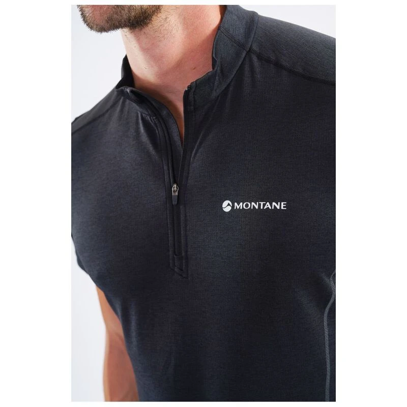 Montane Mens Dart Zip T-Shirt (Black) | Sportpursuit.com