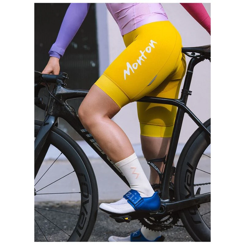 Monton Womens Ribon Bib Shorts (Yellow) | Sportpursuit.com