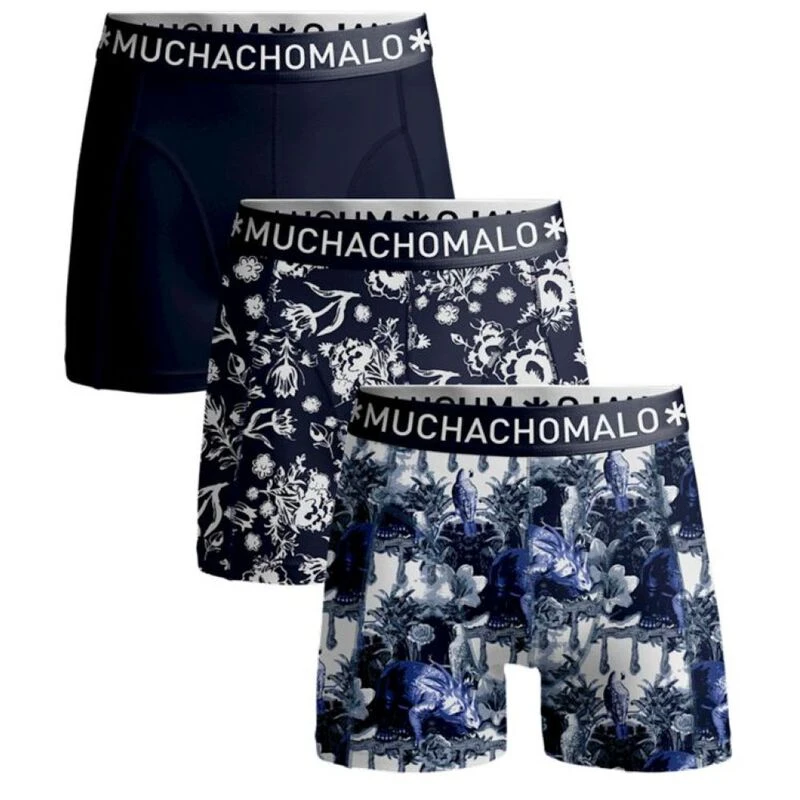 Muchachomalo Mens 3-Pack Boxers (Print/Blue) | Sportpursuit.com