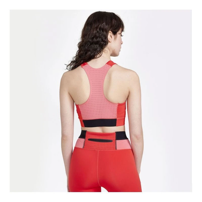 Craft Womens Pro Hit Blocked Sport Sports Bra (Red) | Sportpursuit.com