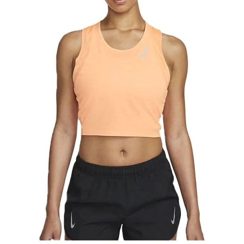 Nike Womens Fast Dri Fit Singlet (Peach Cream/Reflective Silv) | Sport