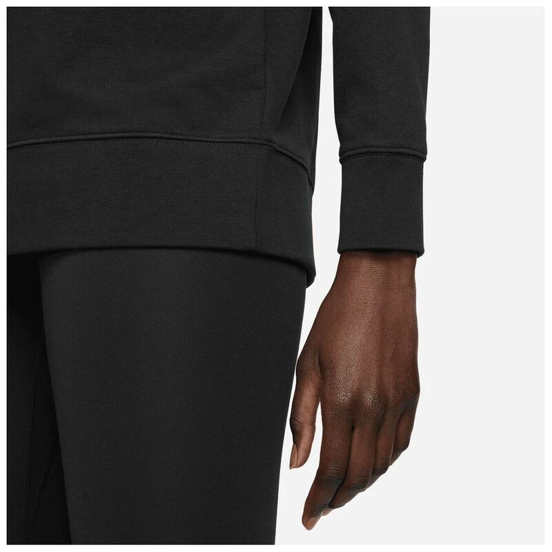Nike Womens Dri-FIT Fleece Crew Long Sleeve Top (Black/Metallic Silver