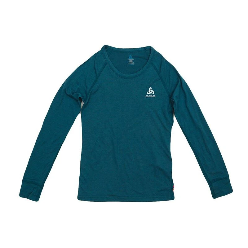 Odlo Kids Natural 100% Merino Warm Baselayer Set (Blue) | Sportpursuit