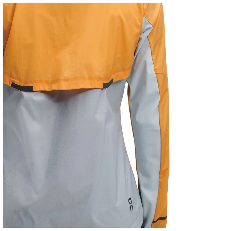 On Running Womens Weather Waterproof Jacket (Mango/Hail) | Sportpursui