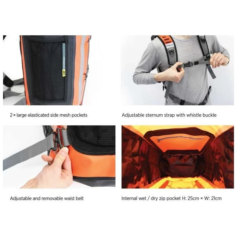 Overboard Pro-Vis 30L Waterproof Backpack (High Vis Yellow) | Sportpur