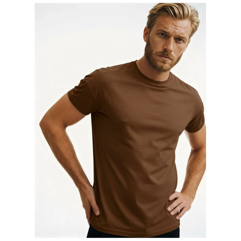 Oxide Tee-shirt manches courtes Plain Homme (Marron) | privatesportsho