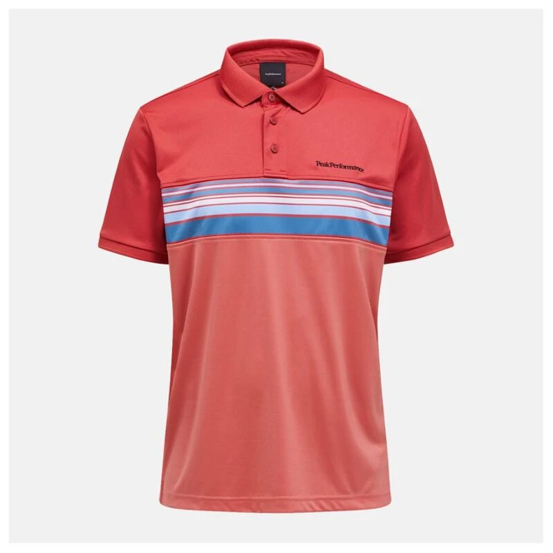 PeakPerformance Mens Player Print Polo (Trek Pink) | Sportpursuit.com