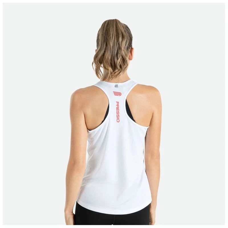 Pressio Womens Hapai Razorback Singlet (White) | Sportpursuit.com