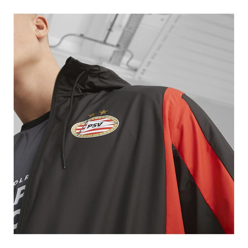 Puma Mens PSV Prem Jacket (Black/For All Time Red) | Sportpursuit.com