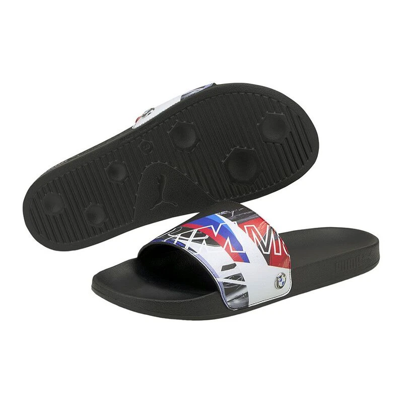 Puma Mens BMW MMS Leadcat Sliders (Puma Black/Puma White/High Risk Red
