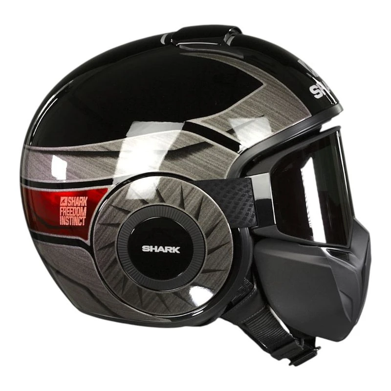 Shark Street Drak Tribute RM Motorbike Helmet (Black) | Sportpursuit.c