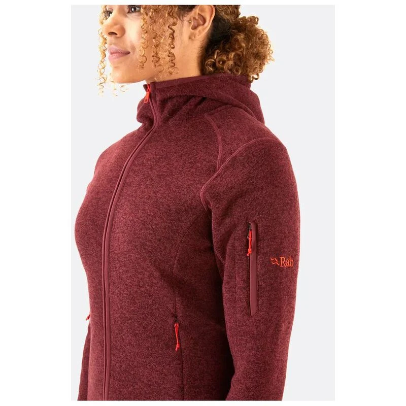 Rab Womens Quest Hooded Fleece Jacket (Deep Heather) | Sportpursuit.co