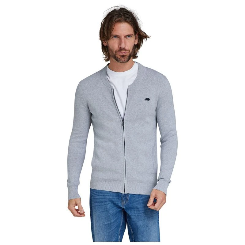 RagingBull Mens Knitted Baseball Pullover (Grey Marl) | Sportpursuit.c