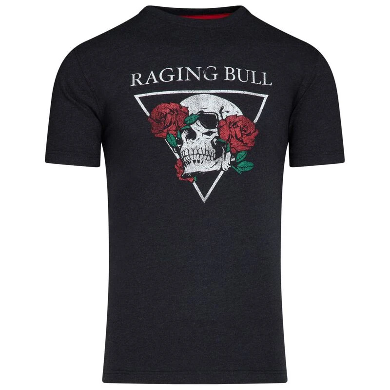 RagingBull Mens Rose Skull T-Shirt (Black) | Sportpursuit.com