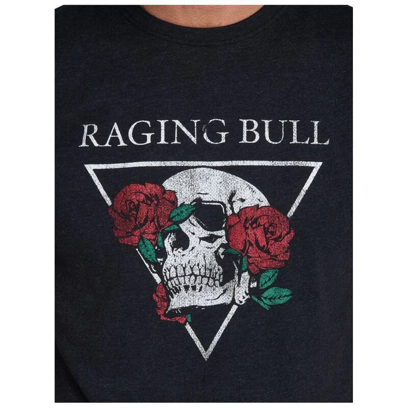 RagingBull Mens Rose Skull T-Shirt (Black) | Sportpursuit.com