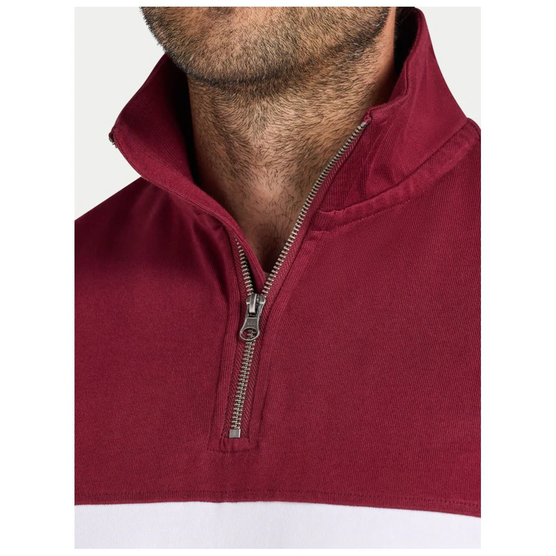 Raging Bull Pull Cut & Sew Quarter Zip Homme (Bleu Marine/Rouge) | pri