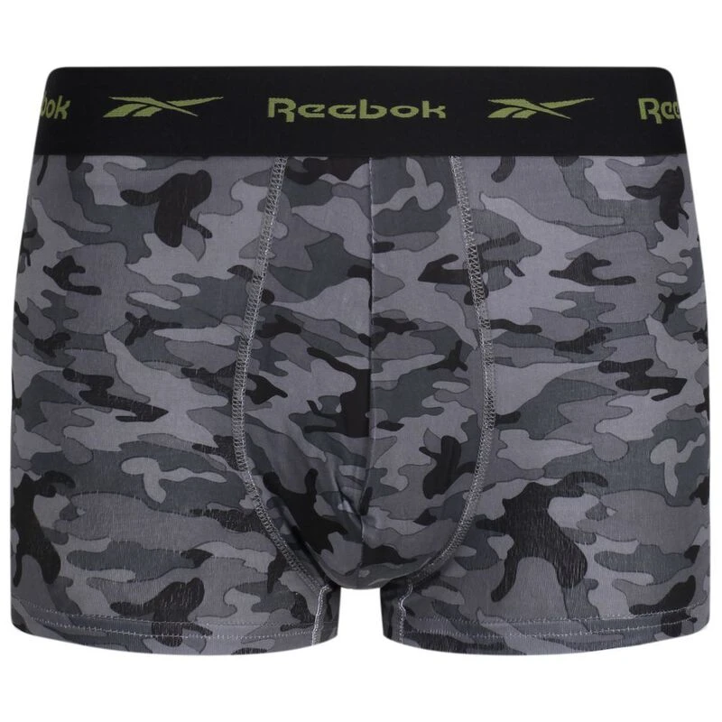Reebok Mens Everyday Boxers (3 Pack - Black/Camo Print/Grey Marl) | Sp