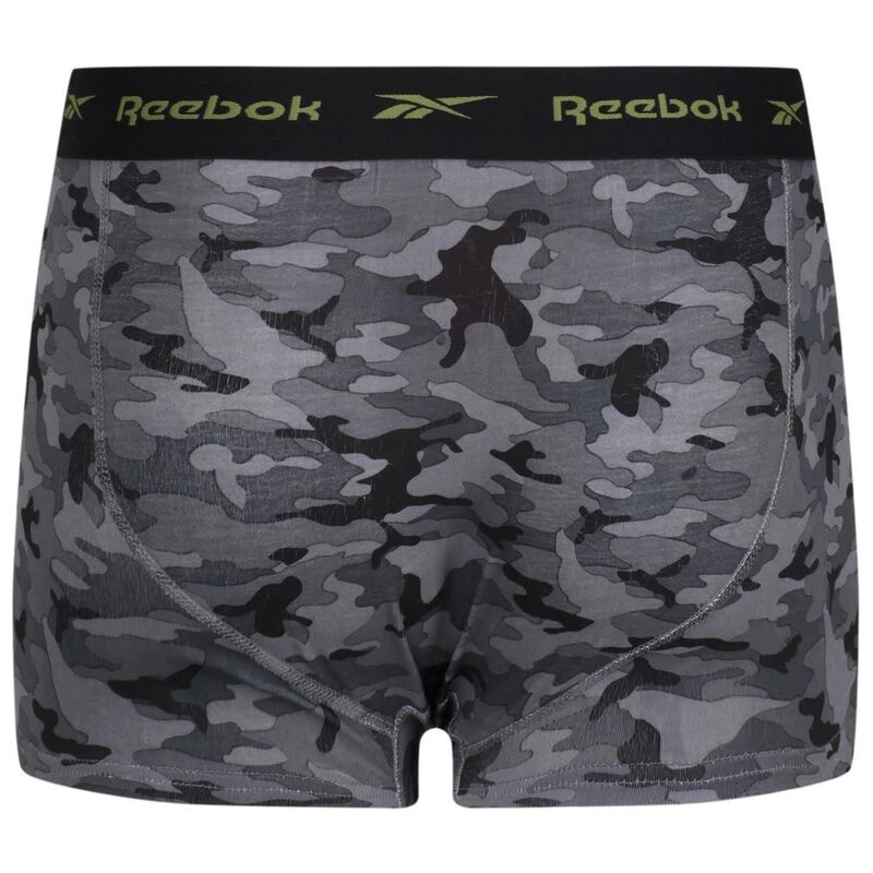 Reebok Mens Everyday Boxers (3 Pack - Black/Camo Print/Grey Marl) | Sp