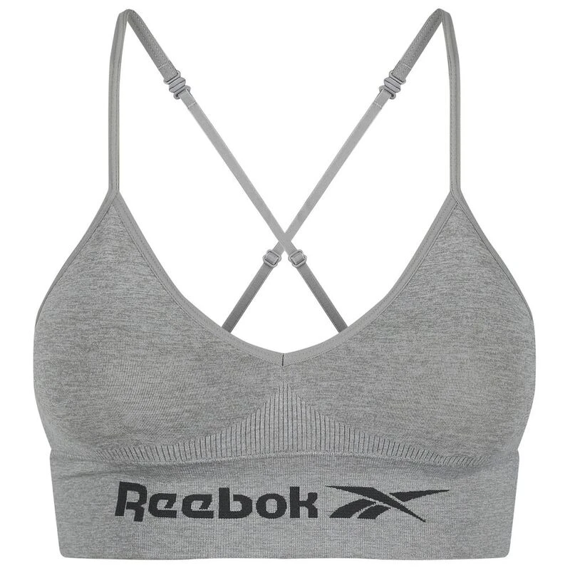 Reebok Womens Seamless Sports Bra (Grey Marl) | Sportpursuit.com