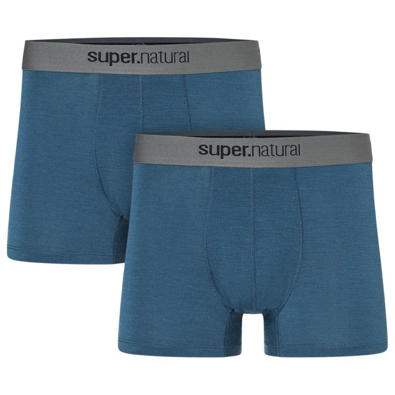Super Natural Mens Tundra 2-Pack Boxer Underwear (Dark Denim) | Sportp