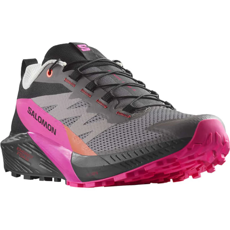 Salomon Mens Sense Ride 5 Trail Running Shoes (Plum Kitten/Black/Pink