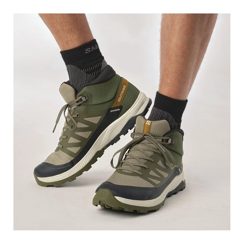 Salomon Chaussures de Randonnée Outrise Mid Gore-Tex Homme (Olive Nigh