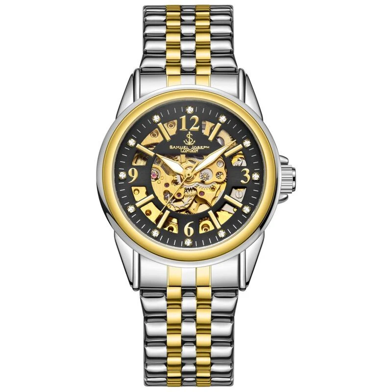 Samuel Joseph Mens Skeleton Jubilee Casual Watch (Two Tone) | Sportpur