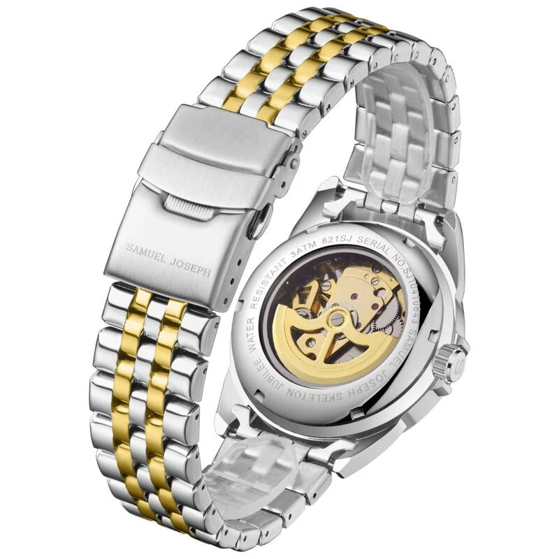 Samuel Joseph Mens Skeleton Jubilee Casual Watch (Two Tone) | Sportpur