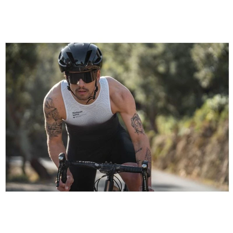 Santic Mens HL Sleeveless Tri Suit (Black/White) | Sportpursuit.com