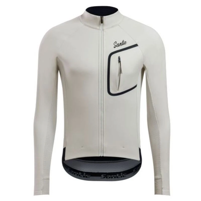 Santic Mens Core IV Thermal Jersey (White) | Sportpursuit.com