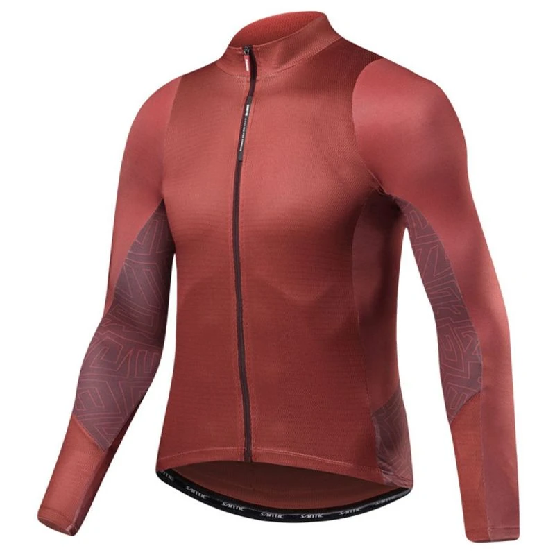 Santic Mens Universal LS Jersey (Red) | Sportpursuit.com