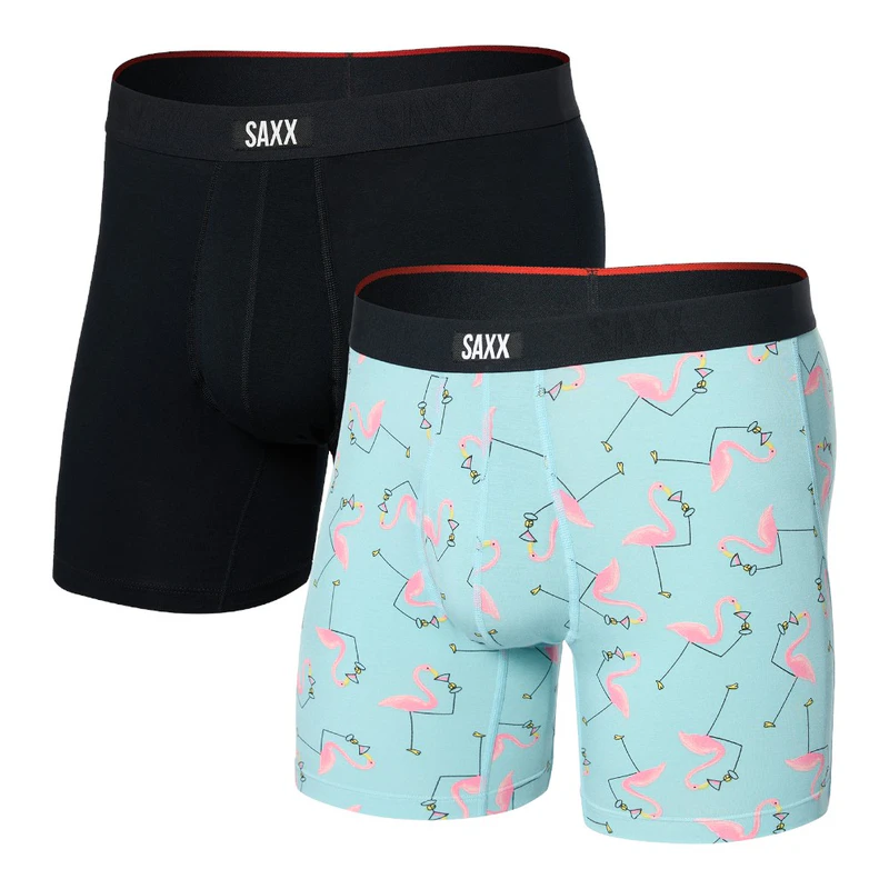 Saxx Mens Vibe Xtra X2 Underwear (Black/Turquoise) | Sportpursuit.com
