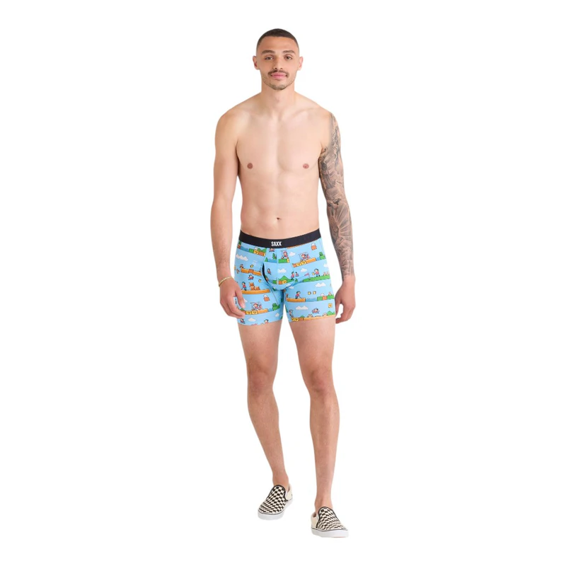 Saxx Mens Vibe Xtra Underwear (Sky Blue/Green/Orange) | Sportpursuit.c