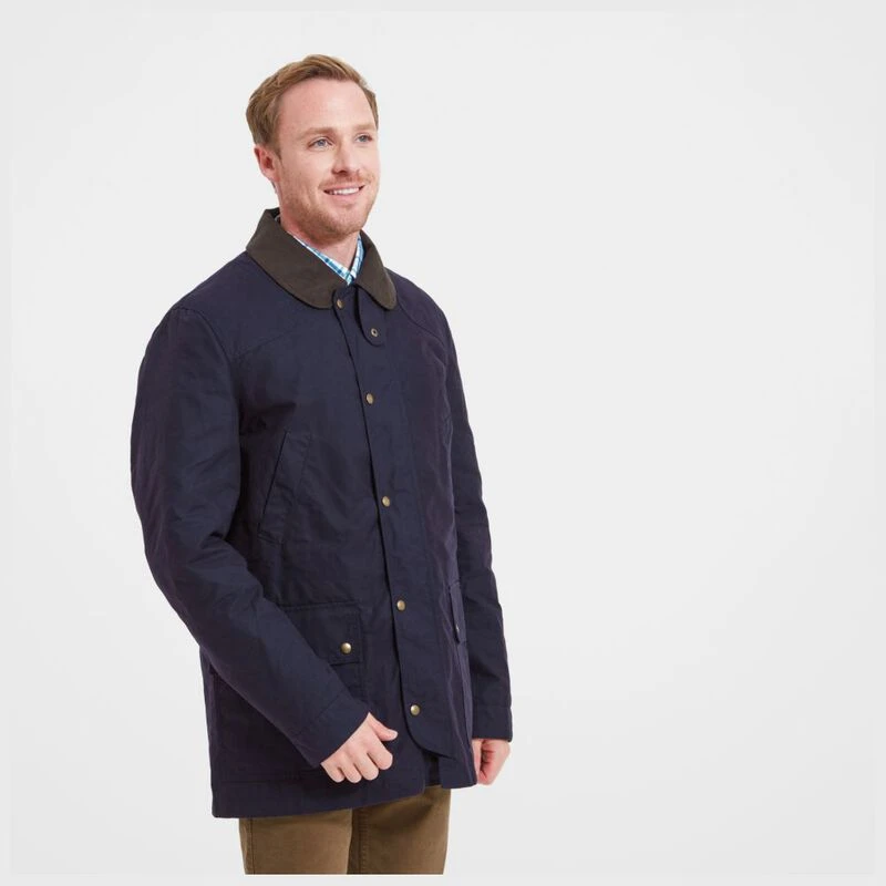 Schoffel Mens Preston Wax Jacket (Navy) | Sportpursuit.com
