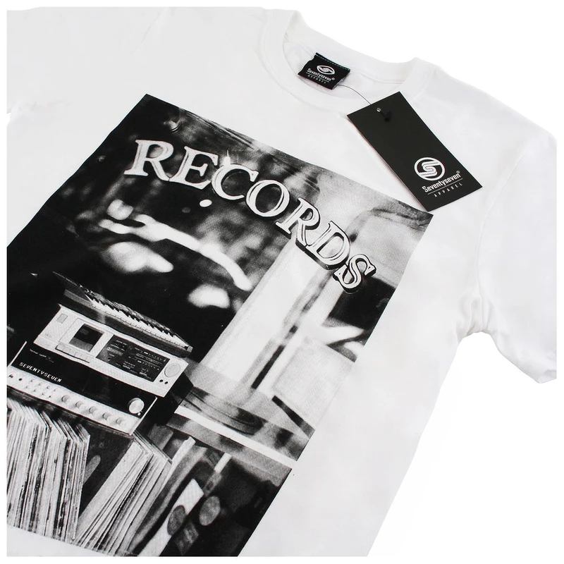 SeventySeven Mens Record Store T-Shirt (White) | Sportpursuit.com