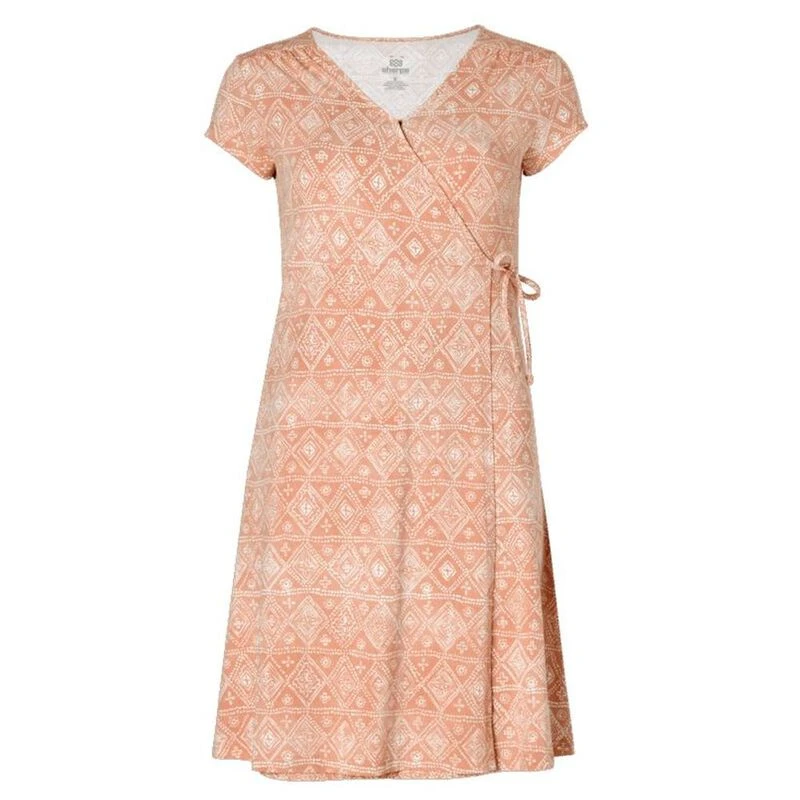 Sherpa Womens Padma Wrap Dress (Desert Sand Geo) | Sportpursuit.com