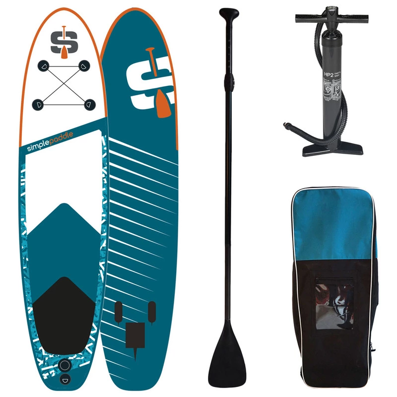 Simple Paddle L 11' Inflatable SUP Package (Blue/White/Orange) | Sport