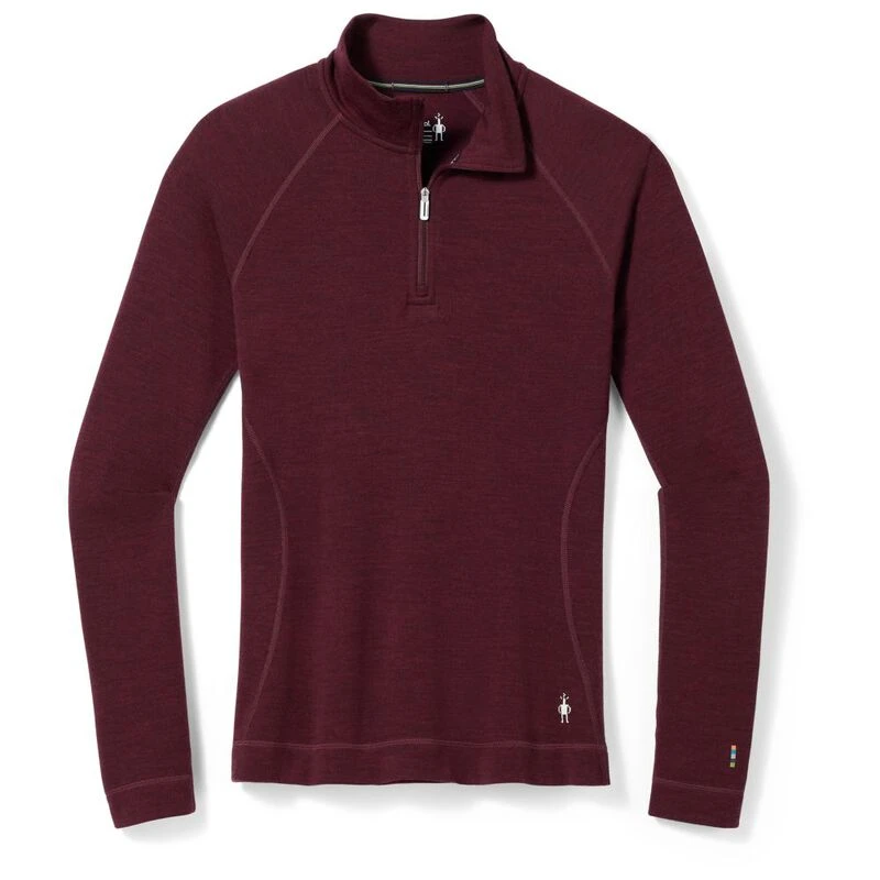 Smartwool Womens Classic Thermal 1/4 Zip Pullover (Black Cherry Heathe