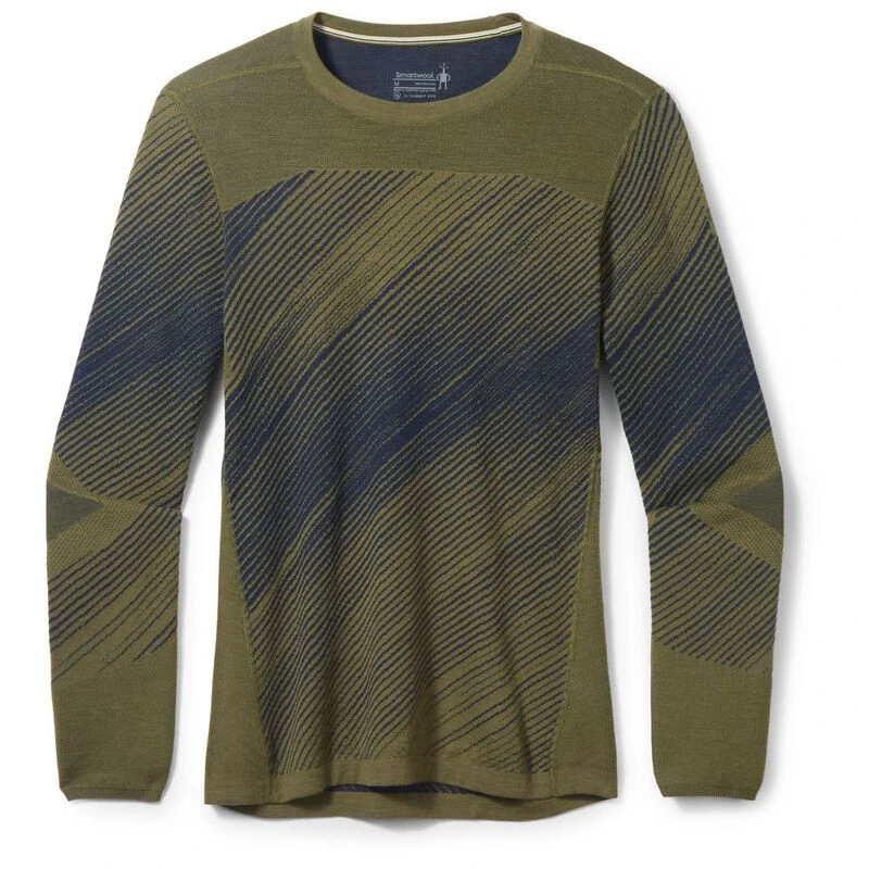 Smartwool Mens Intraknit Thermal Pullover (Winter Moss Angled) | Sport