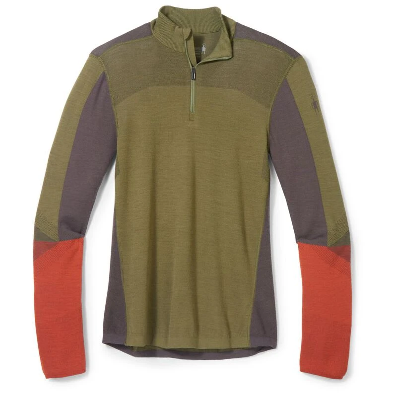 Smartwool Mens Colourblock Pullover (Winter Moss/Shale) | Sportpursuit