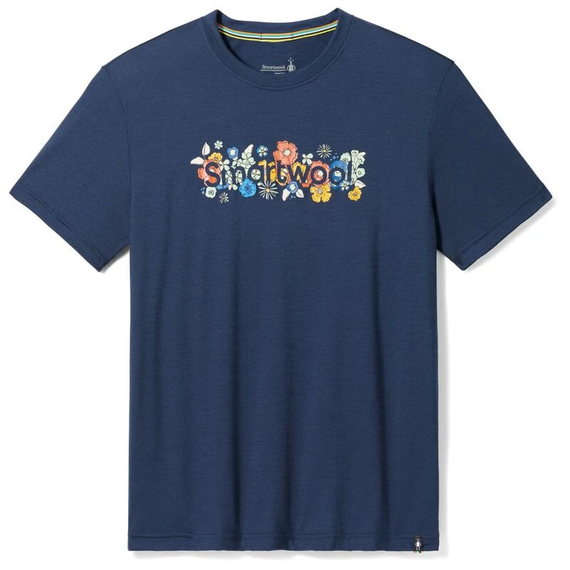 Smartwool Mens Floral Meadow Graphic T-Shirt (Deep Navy) | Sportpursui