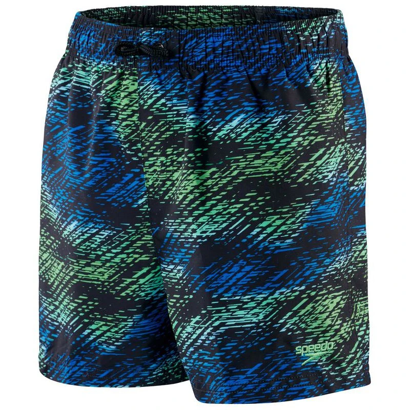 Speedo Boys Printed 13 Inch Watershort (Black/Blue) | Sportpursuit.com